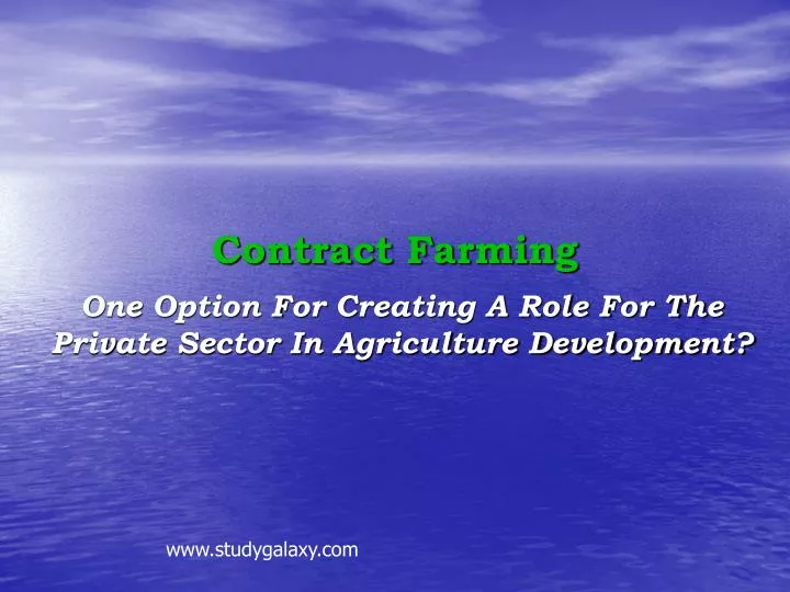 PPT - Contract Farming PowerPoint Presentation, free download - ID:4268336
