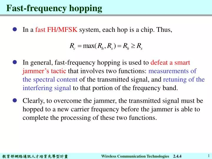 PPT - Fast-frequency hopping PowerPoint Presentation, free download ...