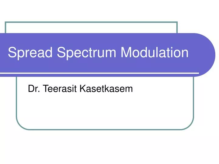 PPT - Spread Spectrum Modulation PowerPoint Presentation, free download ...