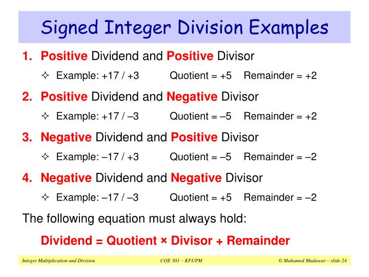 PPT - Integer Multiplication and Division PowerPoint Presentation - ID ...