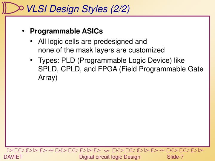 PPT - Introduction to VLSI Design Custom and semi custom design ...
