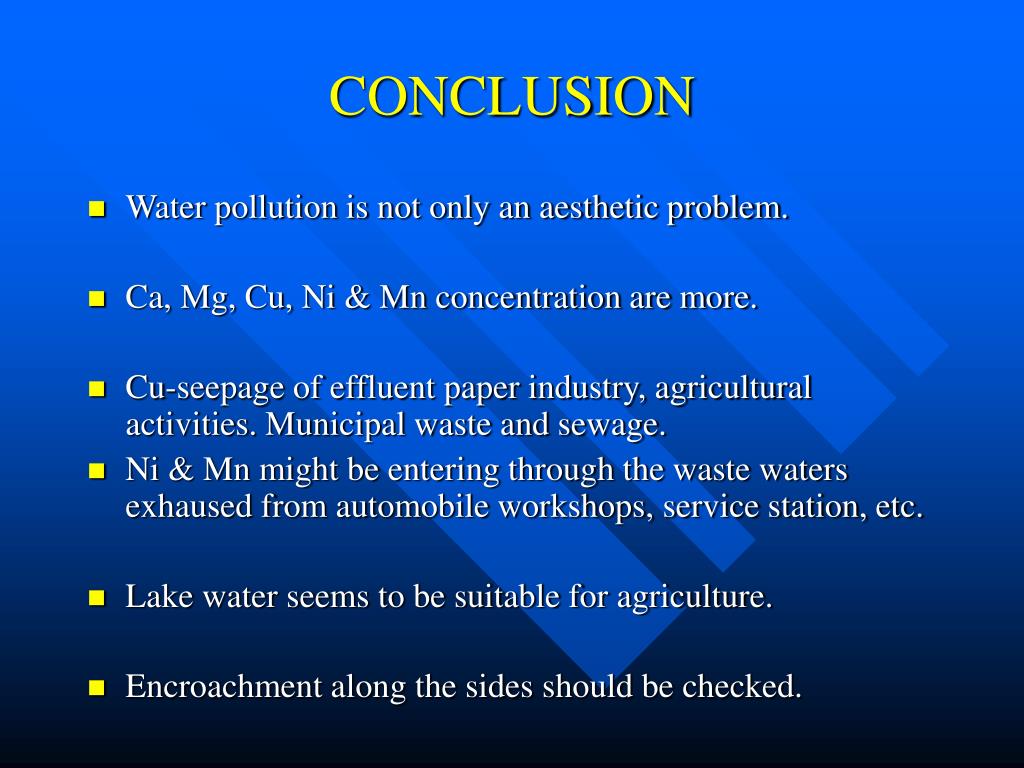 PPT - HYDROCHEMICAL CHARACTERISTICS OF WATER IN DALVOY LAKE, MYSORE ...
