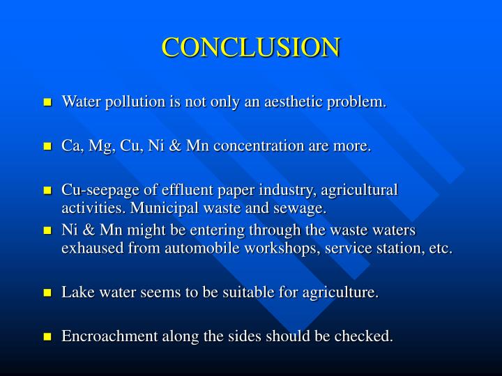 PPT - HYDROCHEMICAL CHARACTERISTICS OF WATER IN DALVOY LAKE, MYSORE ...