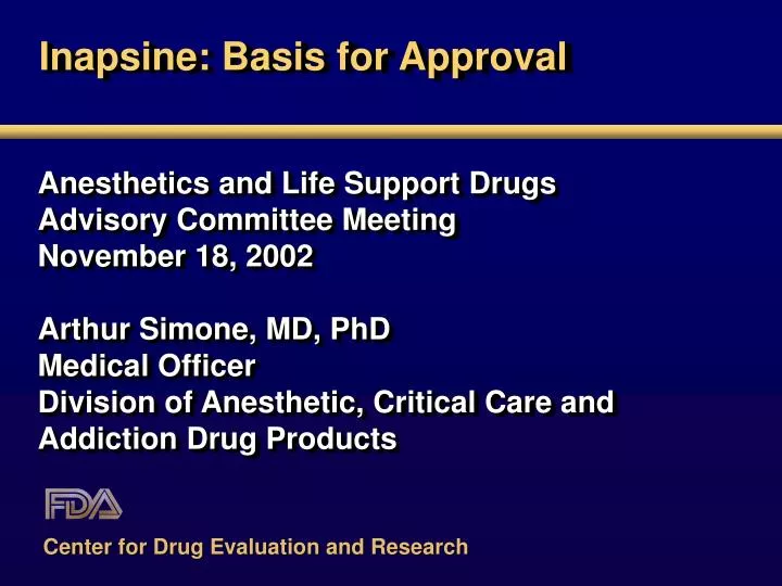 PPT - Inapsine: Basis for Approval PowerPoint Presentation, free ...