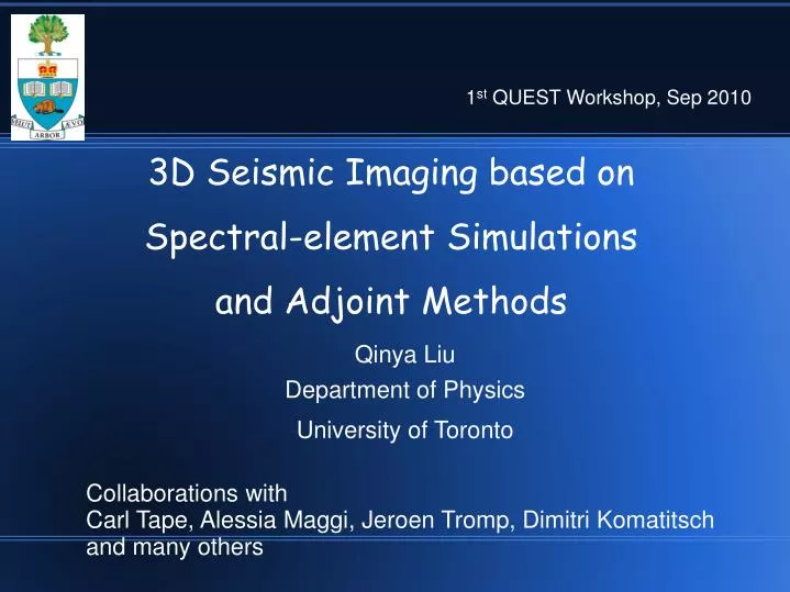 PPT - 3D Seismic Imaging based on Spectral-element Simulations and ...