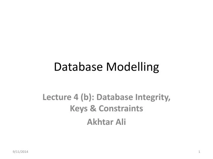 PPT - Database Modelling PowerPoint Presentation, free download - ID ...