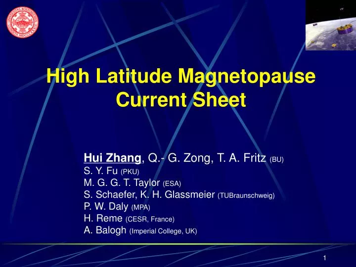 PPT - High Latitude Magnetopause Current Sheet PowerPoint Presentation ...