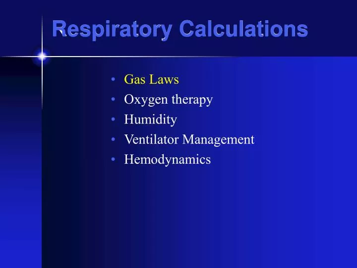 PPT - Respiratory Calculations PowerPoint Presentation, free download ...