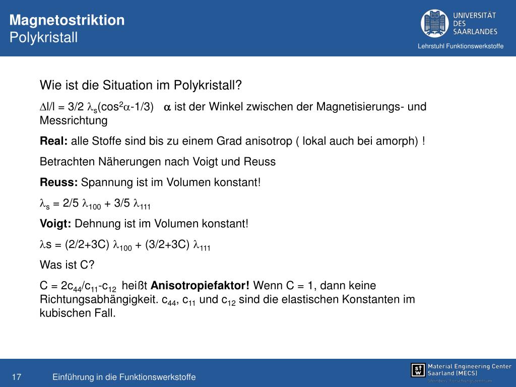 PPT - Einführung in die Funktionswerkstoffe Kapitel 7: Magnetostriktion ...