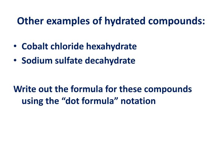 PPT - Water of crystallisation PowerPoint Presentation - ID:4271943