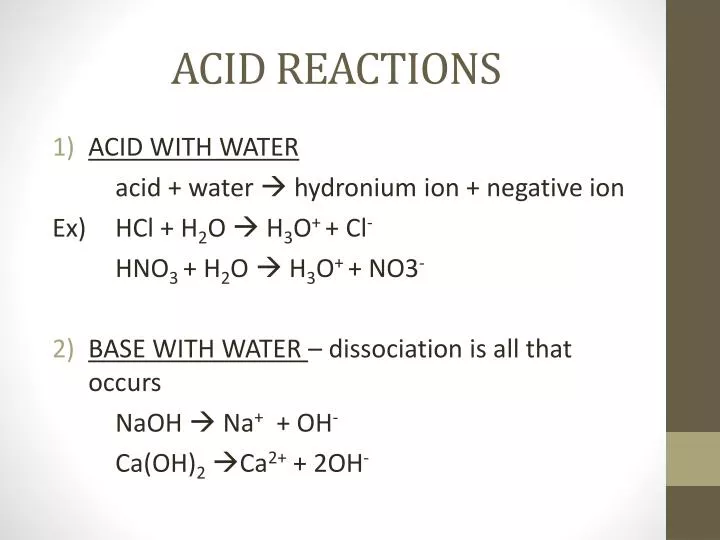 PPT - ACID REACTIONS PowerPoint Presentation, free download - ID:4272616