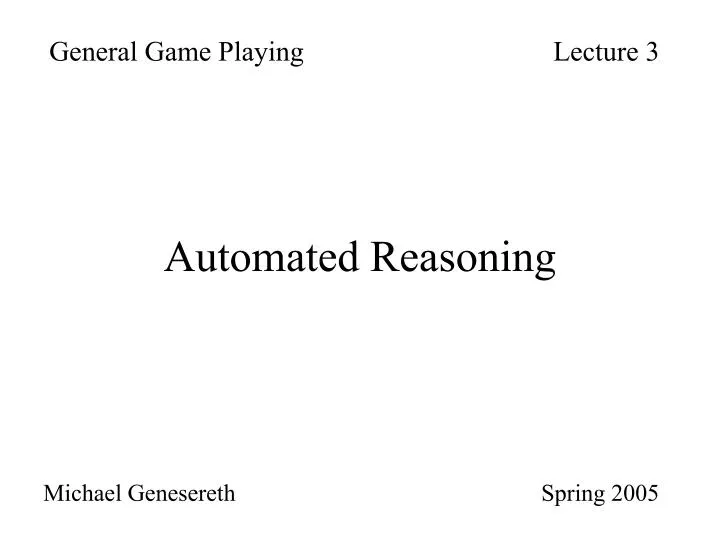 PPT - Automated Reasoning PowerPoint Presentation, free download - ID ...