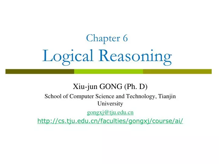 PPT - Chapter 6 Logical Reasoning PowerPoint Presentation, free ...