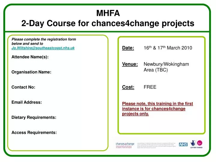 PPT - MHFA 2-Day Course for chances4change projects PowerPoint ...