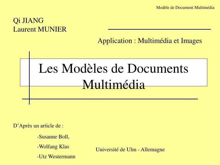 PPT - Les Modèles de Documents Multimédia PowerPoint Presentation, free download - ID:4273508