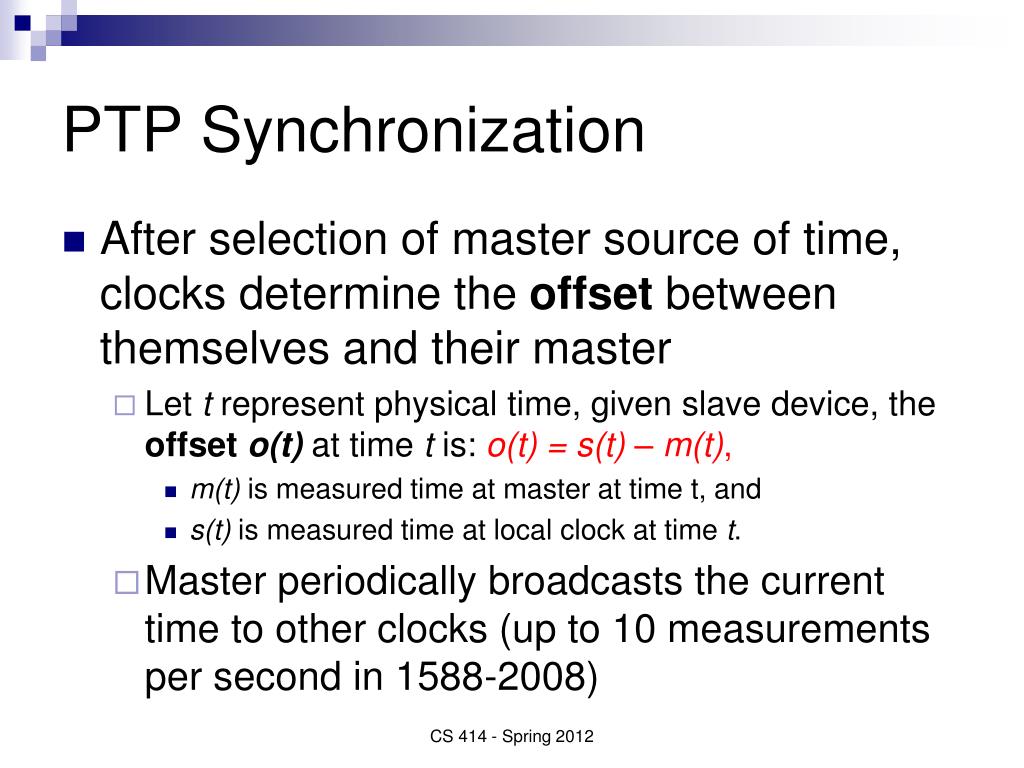 PPT - CS 414 – Multimedia Systems Design Lecture 25 – Synchronization ... PPT - CS 414 – Multimedia Systems Design Lecture 25 – Synchronization ...