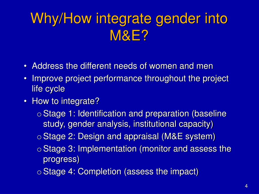 Ppt Integrating Gender Dimension Into Monitoring And Evaluation And