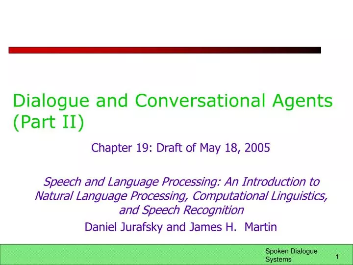 PPT - Dialogue and Conversational Agents (Part II) PowerPoint ...