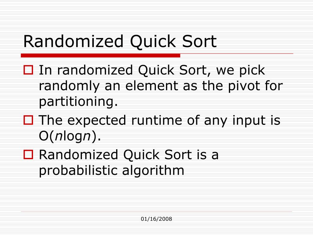 PPT - Randomized Quick Sort Algorithm PowerPoint Presentation, free ... PPT - Randomized Quick Sort Algorithm PowerPoint Presentation, free ...