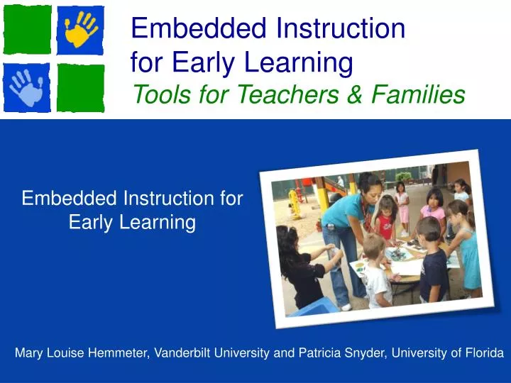 PPT - Embedded Instruction for Early Learning PowerPoint Presentation ...