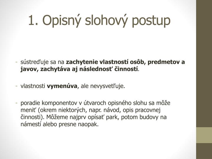 PPT - Umelecký opis PowerPoint Presentation - ID:4277722