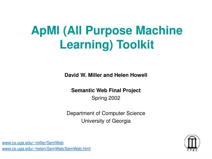 PPT - ApMl (All Purpose Machine Learning) Toolkit PowerPoint ...
