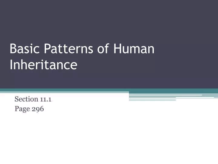 Ppt Basic Patterns Of Human Inheritance Powerpoint Presentation Free