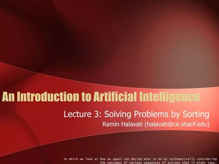 PPT - An Introduction to Artificial Intelligence PowerPoint ...