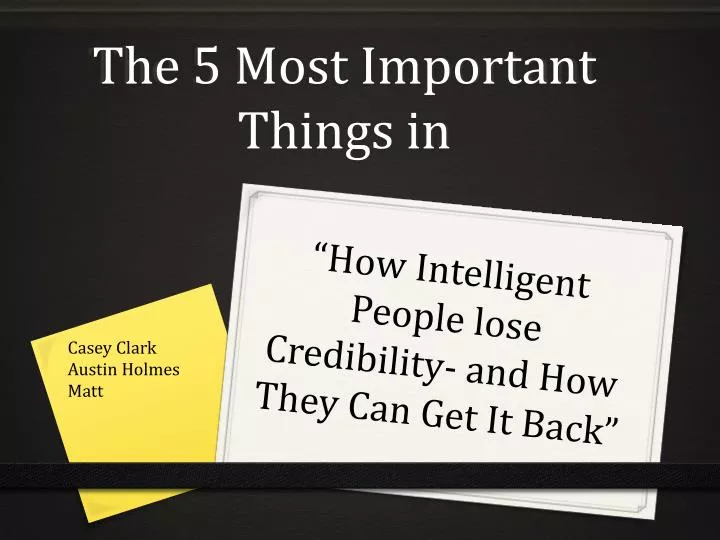 PPT - The 5 Most Important Things in PowerPoint Presentation, free ...