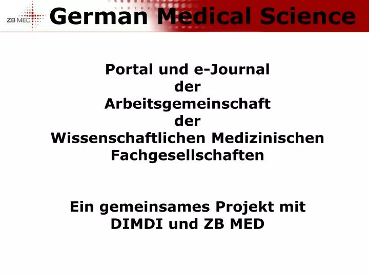 PPT - German Medical Science PowerPoint Presentation, free download ...