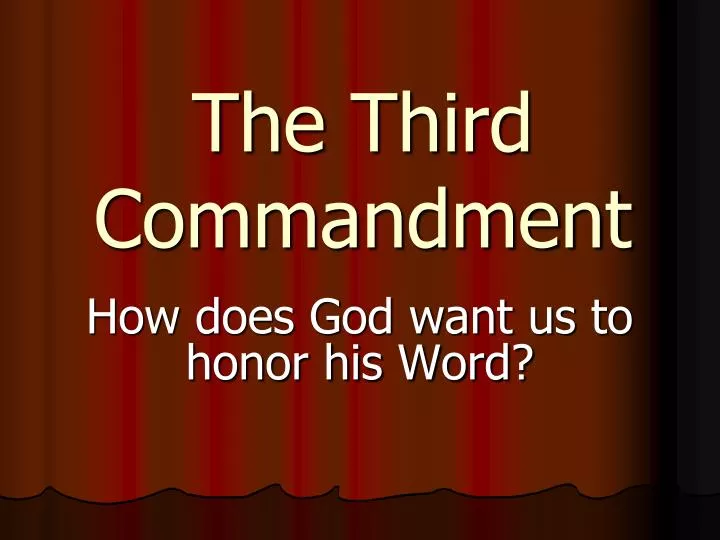 PPT - The Third Commandment PowerPoint Presentation, free download - ID ...