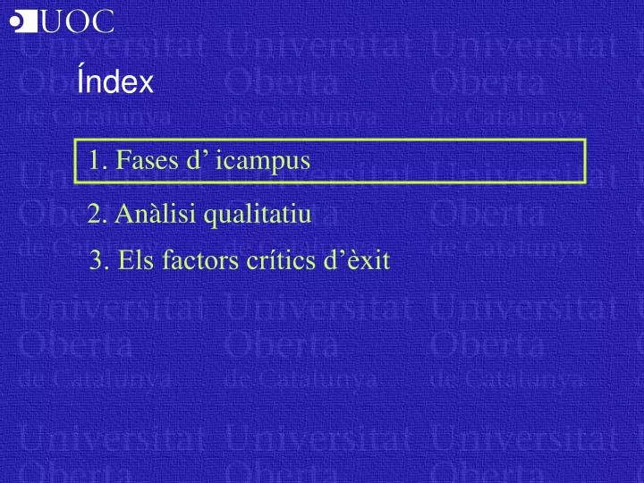 PPT - Índex PowerPoint Presentation, free download - ID:4286442