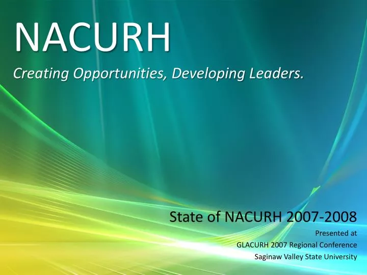 PPT - NACURH Creating Opportunities, Developing Leaders. PowerPoint ...