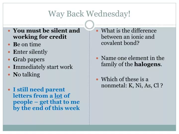 PPT - Way Back Wednesday! PowerPoint Presentation, free download - ID ...
