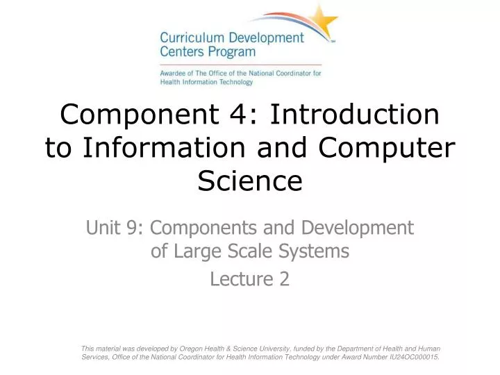 PPT - Component 4: Introduction to Information and Computer Science ...