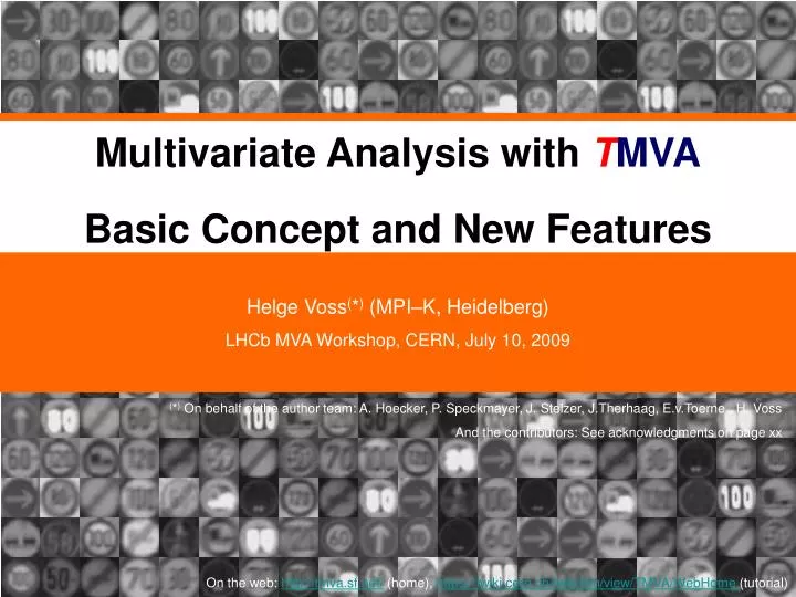 PPT - Multivariate Analysis with T MVA Basic Concept and New Features PowerPoint Presentation ...