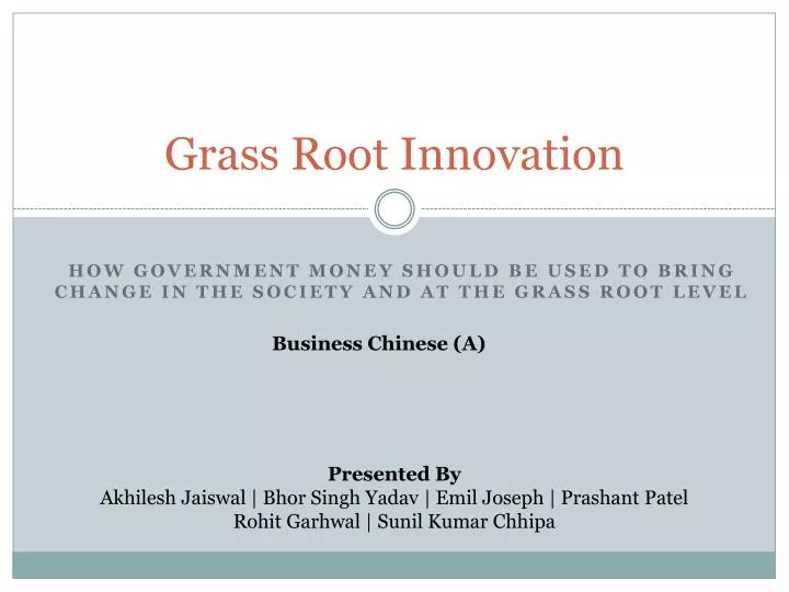 PPT - Grass Root Innovation PowerPoint Presentation, free download - ID ...