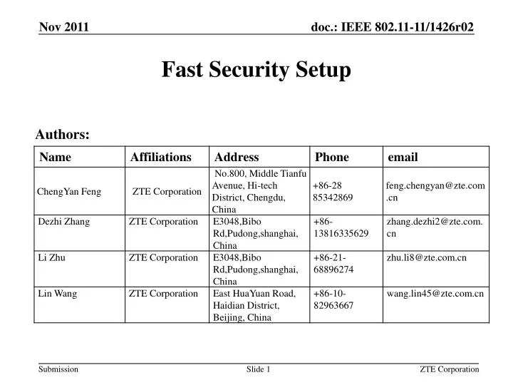 PPT - Fast Security Setup PowerPoint Presentation, free download - ID ...