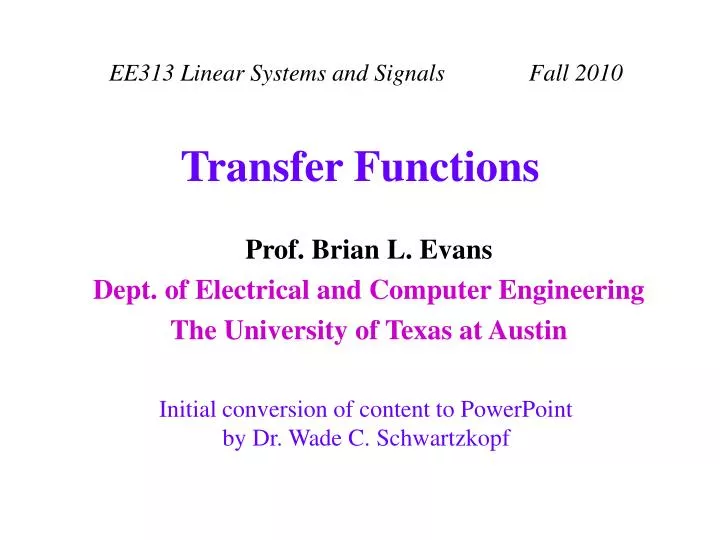 PPT - Transfer Functions PowerPoint Presentation, free download - ID ...