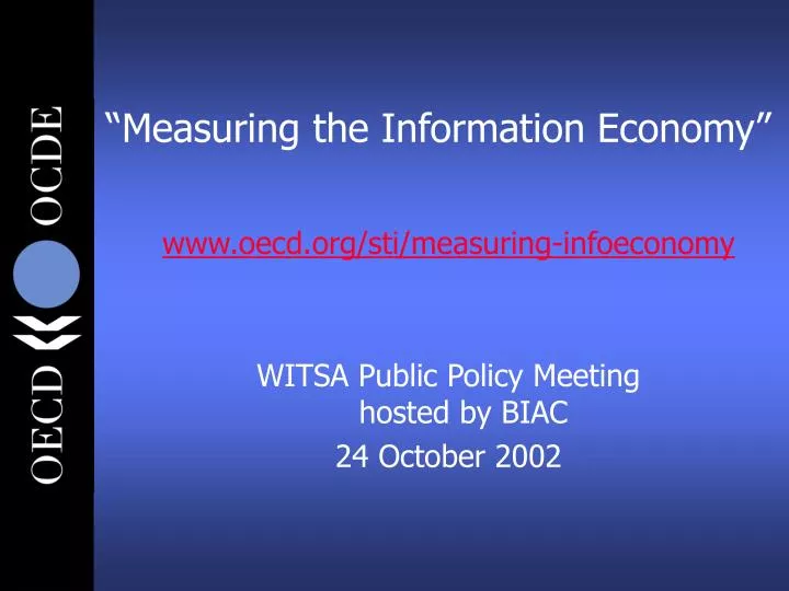 PPT - “Measuring the Information Economy” PowerPoint Presentation, free ...