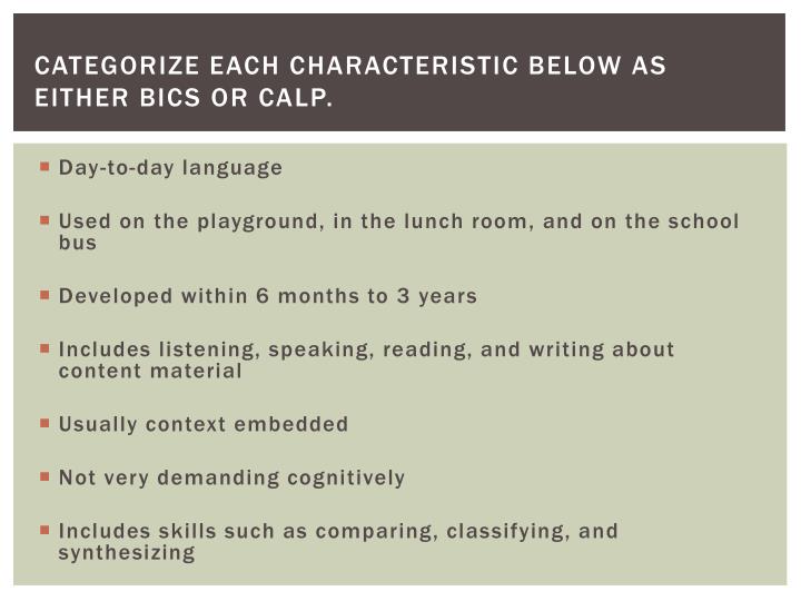 PPT - BICS and CALP PowerPoint Presentation - ID:4291267