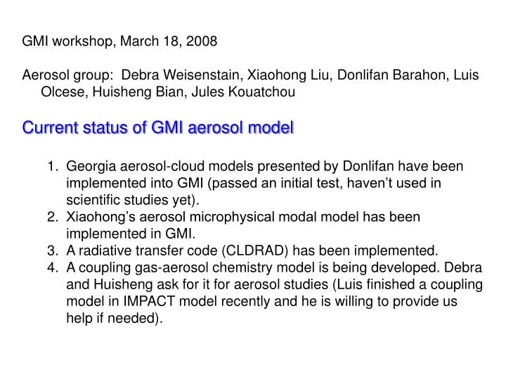 PPT - GMI workshop, March 18, 2008 PowerPoint Presentation, free ...