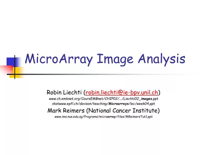 PPT - MicroArray Image Analysis PowerPoint Presentation, free download ...
