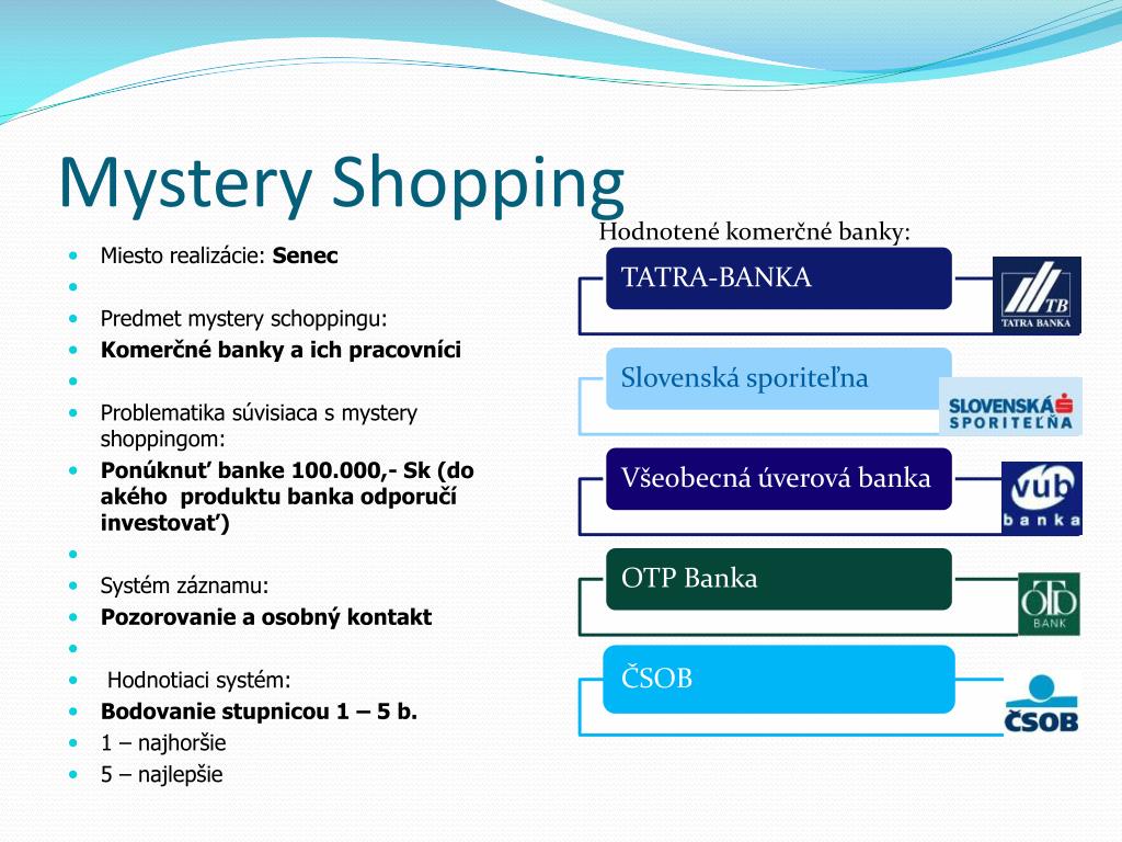 PPT - Bankový marketing Mystery shopping PowerPoint Presentation, free ...