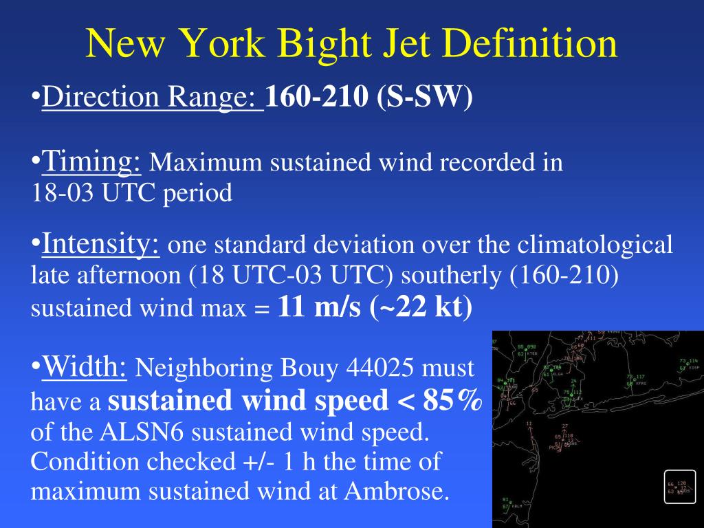 PPT - The “Ambrose” (New York Bight) Jet: Climatology and Simulations ...