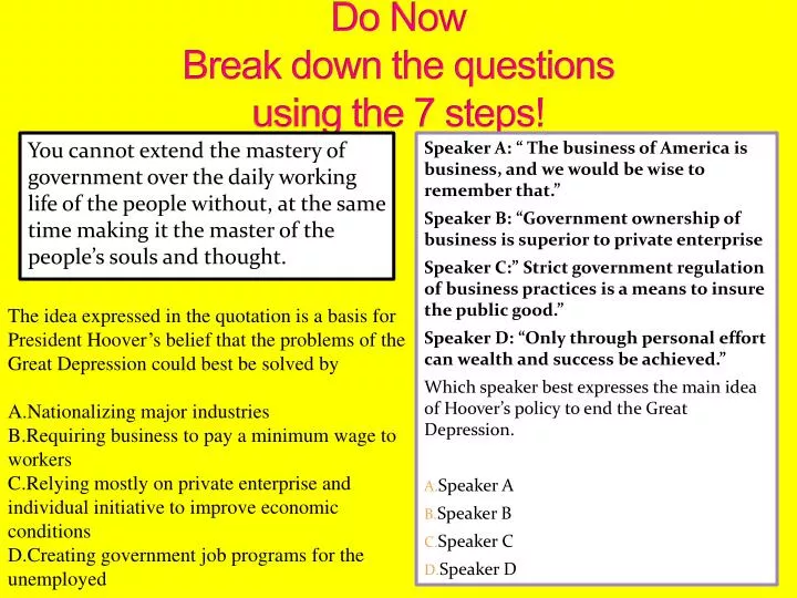 PPT - Do Now Break down the questions using the 7 steps! PowerPoint ...