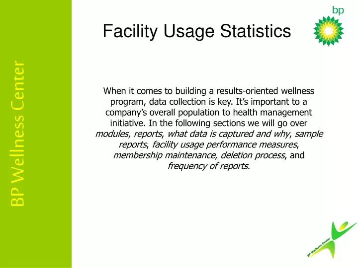 PPT - Facility Usage Statistics PowerPoint Presentation, free download ...