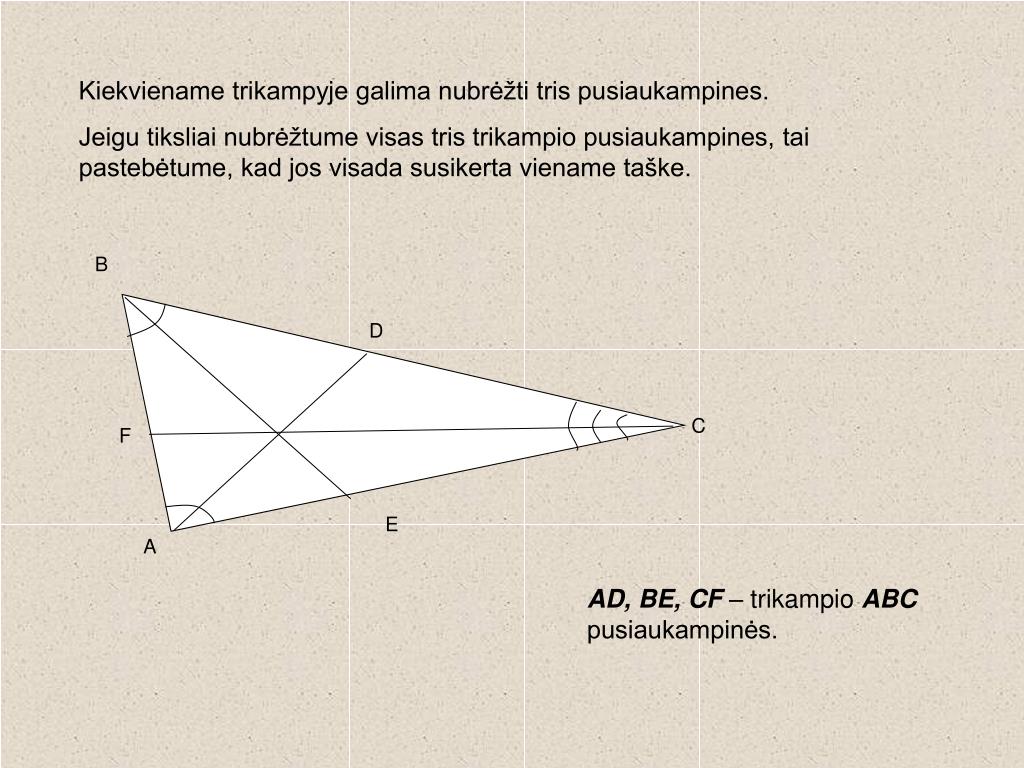 PPT - TRIKAMPIO AUKŠTINĖS, PUSIAUKRAŠTINĖS IR PUSIAUKAMPINĖS PowerPoint ...