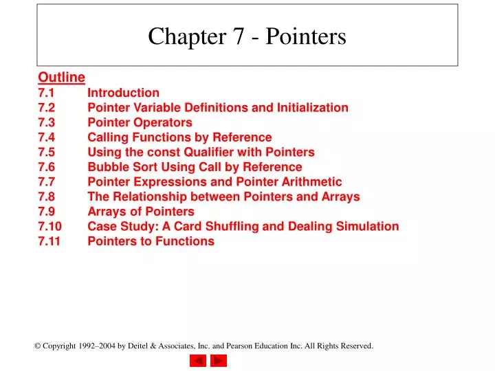 PPT - Chapter 7 - Pointers PowerPoint Presentation, free download - ID ...