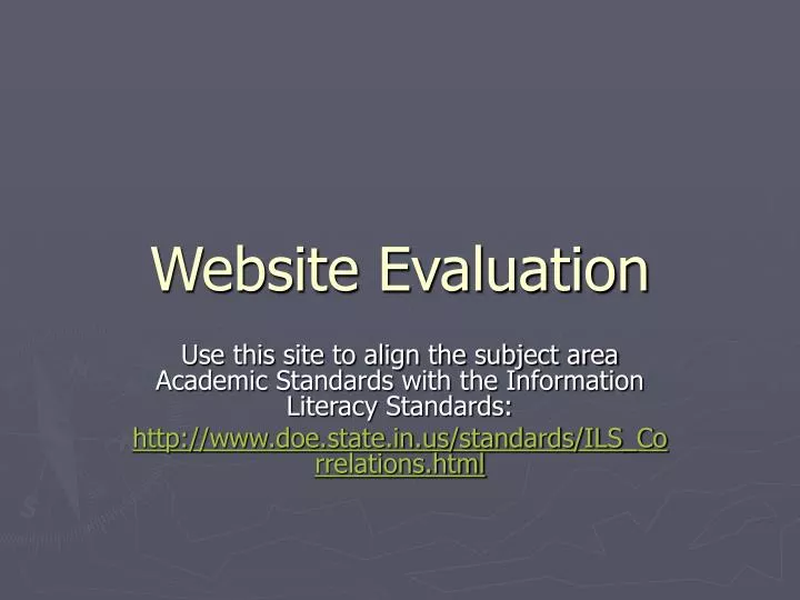 PPT - Website Evaluation PowerPoint Presentation, free download - ID ...